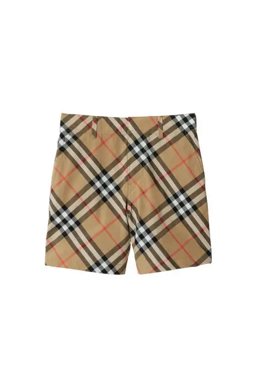 Burberry Check Cotton Shorts - Sand
