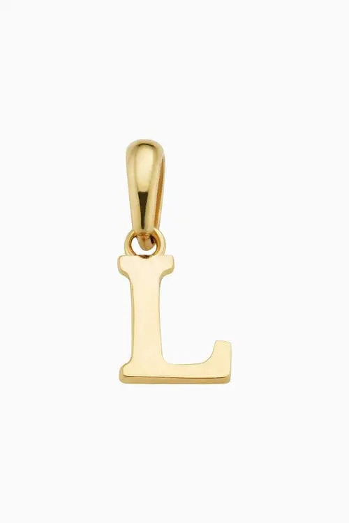 ORADINA 14k Gold Initial Pendant - Letter L