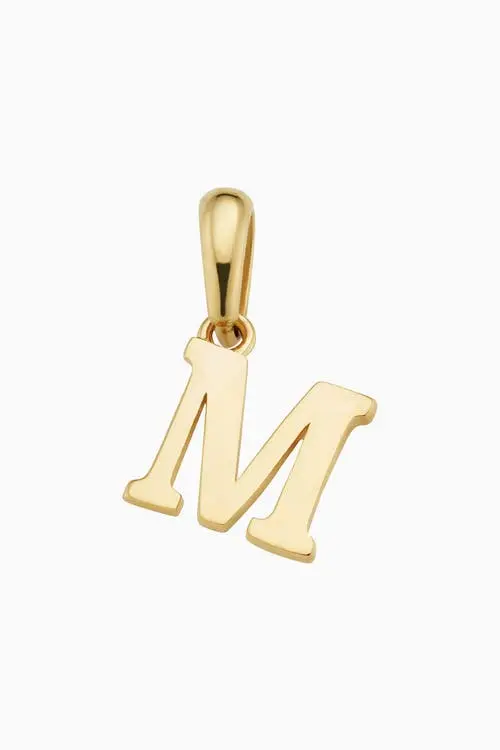ORADINA 14k Gold Initial Pendant - Letter M