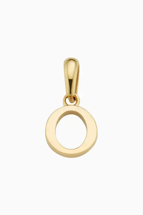 ORADINA 14k Gold Initial Pendant - Letter O
