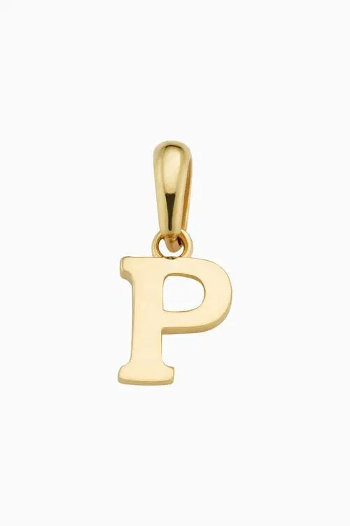ORADINA 14k Gold Initial Pendant - Letter P