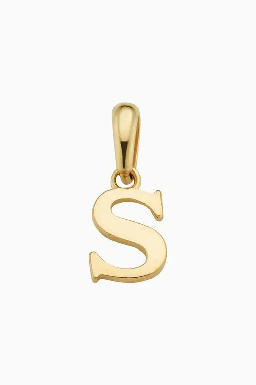 ORADINA 14k Gold Initial Pendant - Letter S