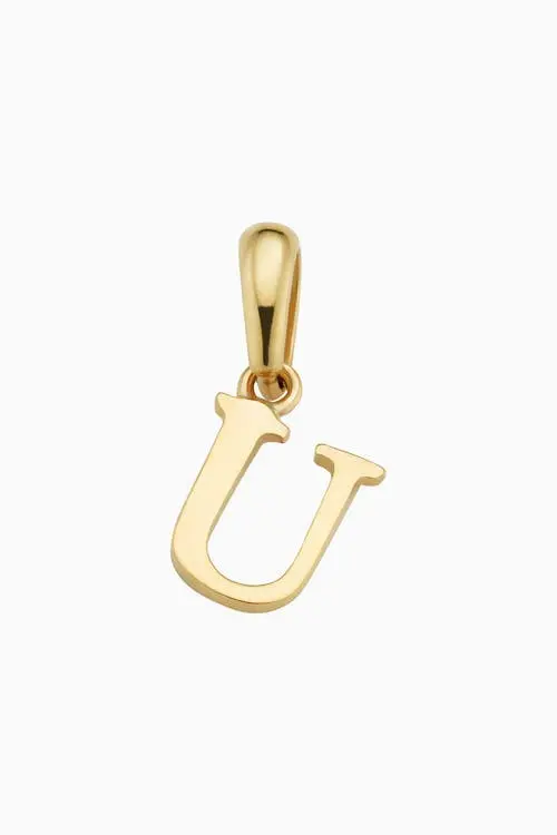 ORADINA 14k Gold Initial Pendant - Letter U