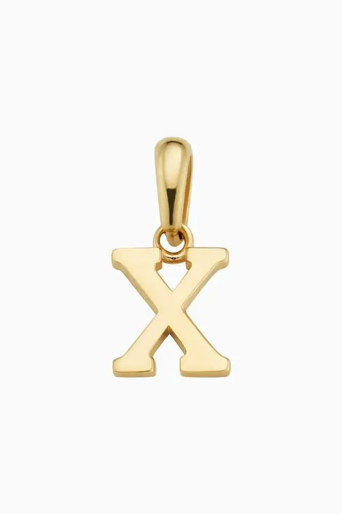 ORADINA 14k Gold Initial Pendant - Letter X