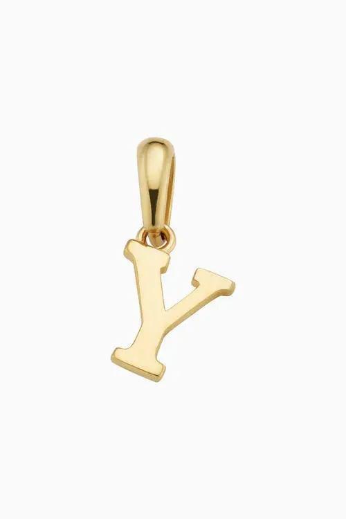 ORADINA 14k Gold Initial Pendant - Letter Y
