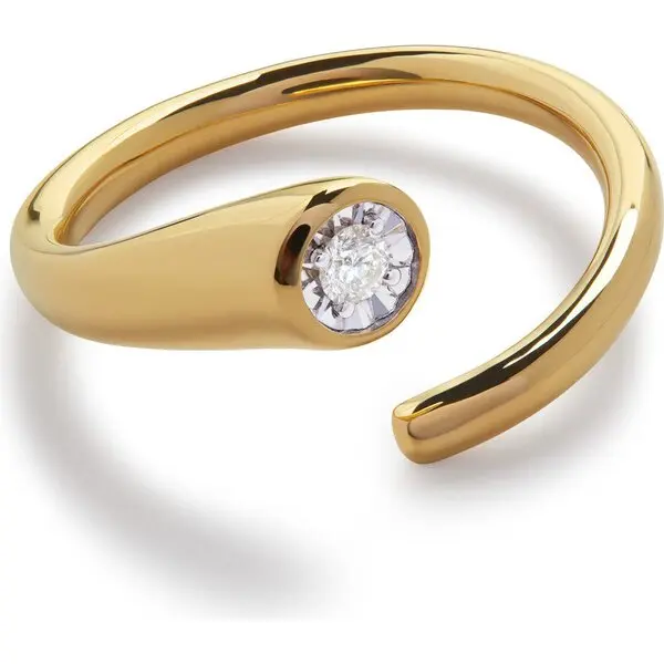 Monica Vinader Diamond Essentials Open Wrap Ring - 18k Gold Vermeil