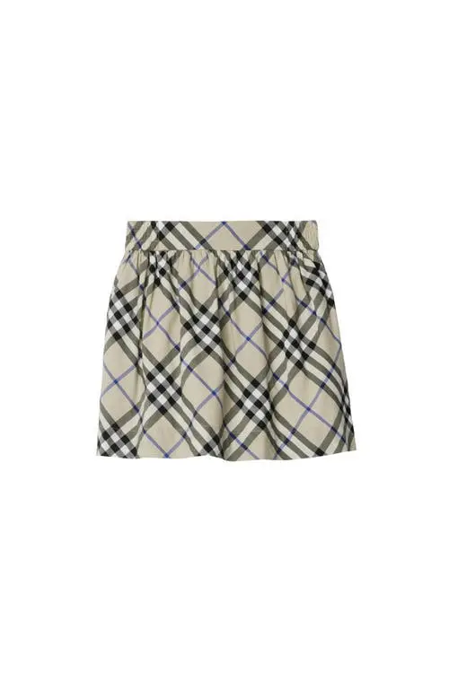 Burberry Check Cotton Skirt - Lichen