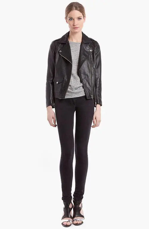 Sandro Veinarde' Leather Moto Jacket