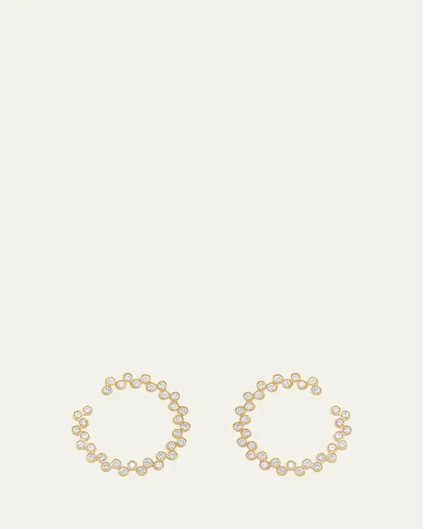 VILTIER 18k Yellow Clique Twist Diamond Hoop Earrings