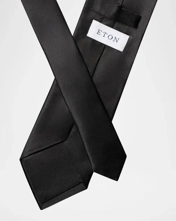 Eton Silk Satin Neck Tie - Black