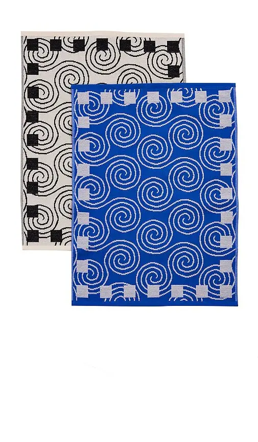 DUSEN DUSEN Dish Towel Set In Multi - Spiral
