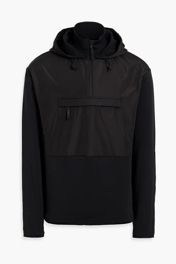 Aztech Mountain Hut Shell-paneled Fleece Hooded Jacket - Black