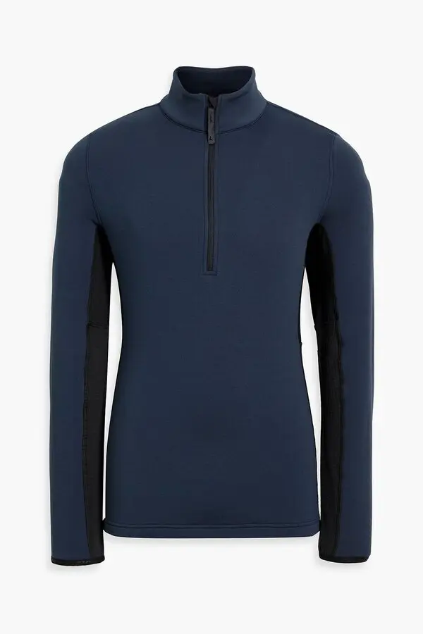 Aztech Mountain Performance Ripstop-paneled Fleece Half-zip Base Layer - Navy