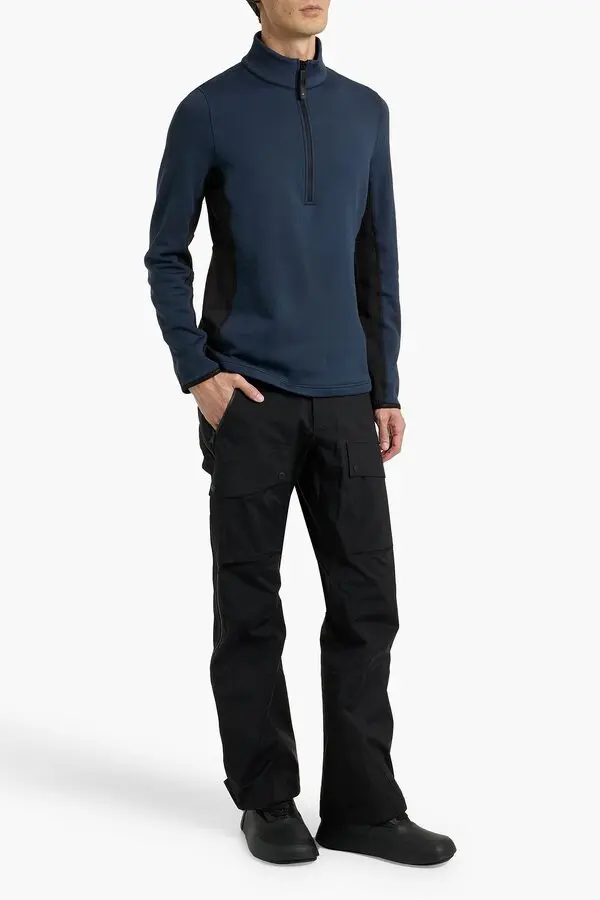 Aztech Mountain Performance Ripstop-paneled Fleece Half-zip Base Layer - Navy