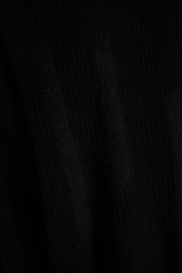 HOLDEN Ribbed Jacquard-knit Merino Wool Sweater - Black