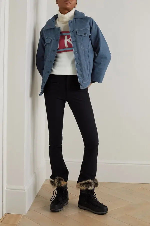 Perfect Moment Corentine Embroidered Denim Jacket - Mid Denim