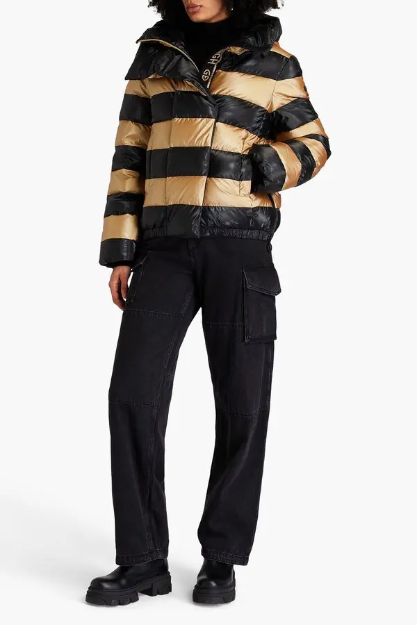 Goldbergh Dazzle Quilted Striped Down Ski Jacket