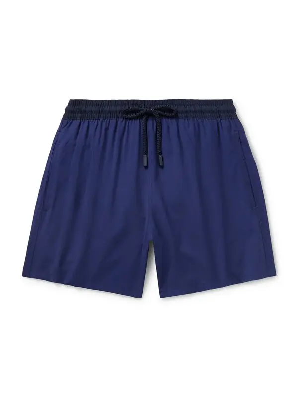Vilebrequin Magnus Straight-leg Mid-length Wool Swim Shorts - Blue