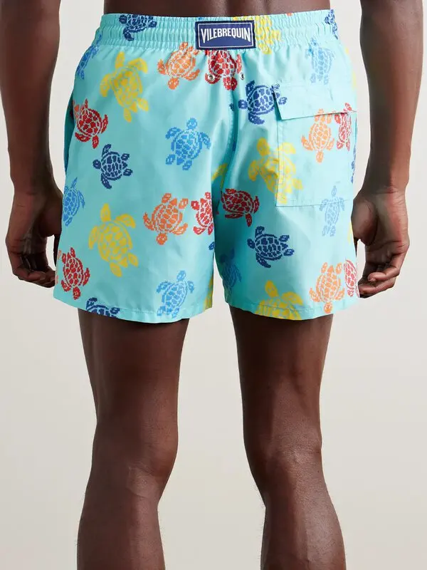 Vilebrequin Moorea Straight-leg Mid-length Printed Econyl® Swim Shorts - Blue