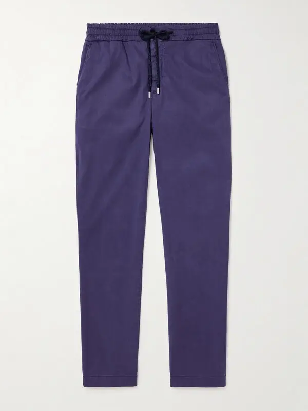 Vilebrequin Clemence Slim-fit Straight-leg Tencel™ Lyocell-blend Drawstring Trousers - Purple