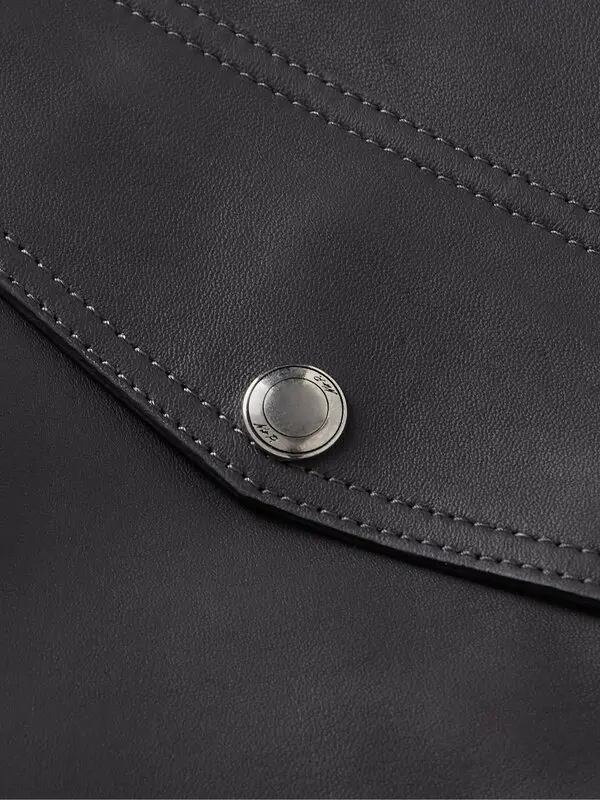 Mr P. Leather Blouson Jacket - Gray