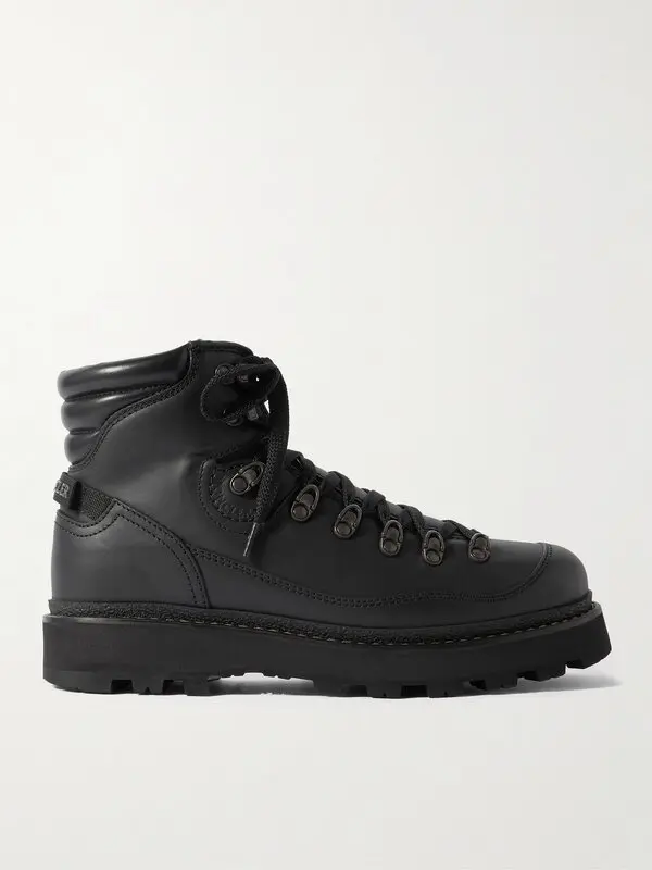 Moncler Peka Trek Leather Hiking Boots - Black