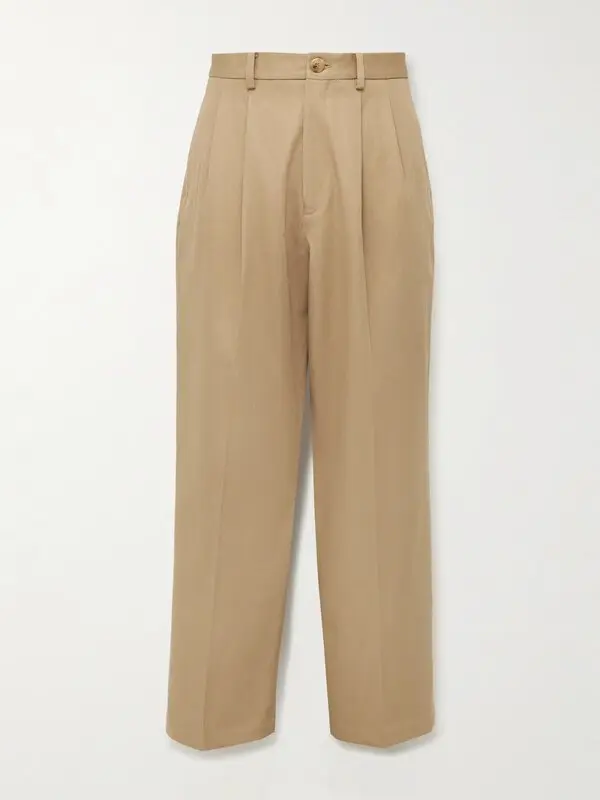 FEDERICO CURRADI Straight-leg Pleated Cotton-twill Trousers