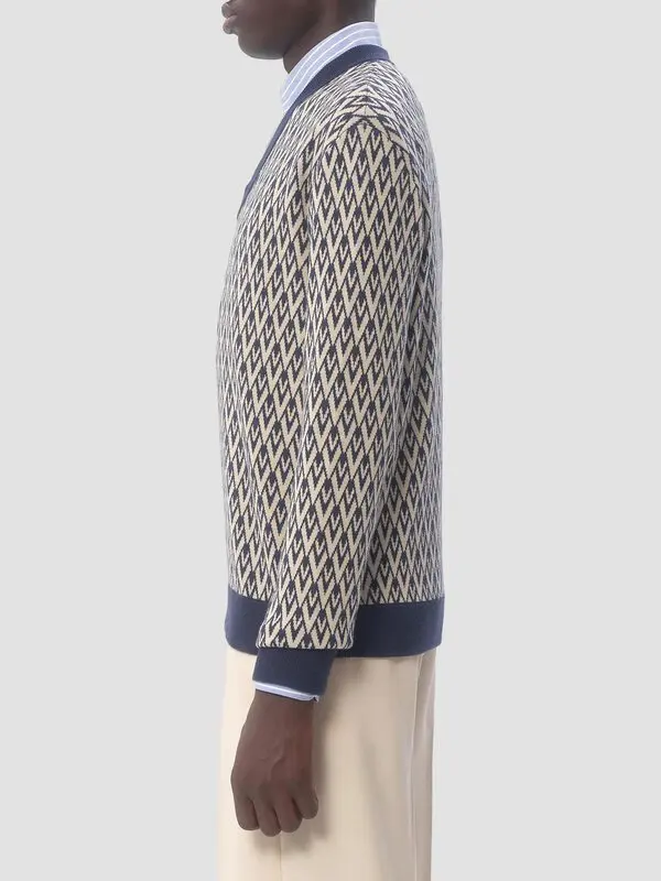 Valentino Garavani Wool Sweater With Toute La V Jacquard Pattern