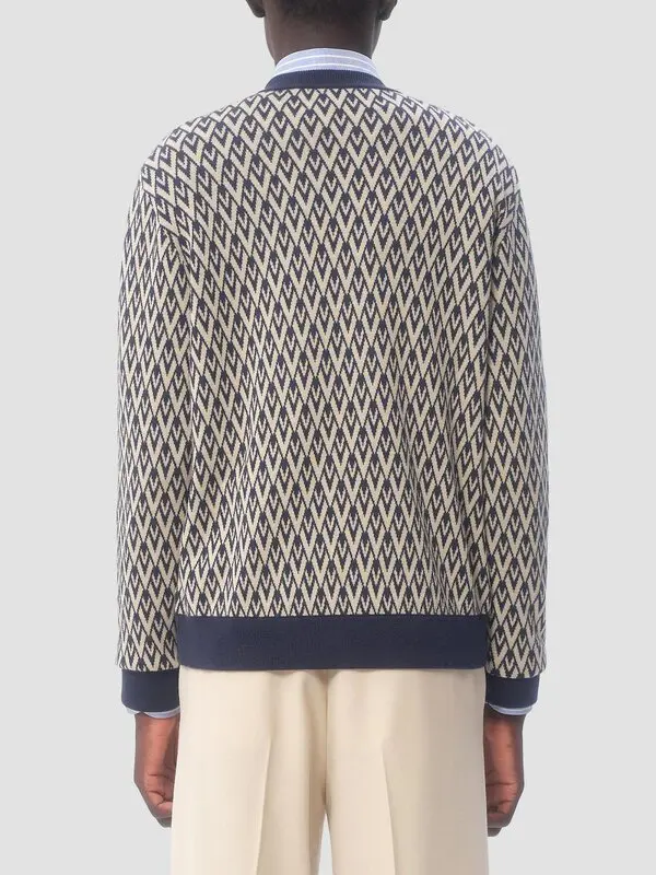 Valentino Garavani Wool Sweater With Toute La V Jacquard Pattern