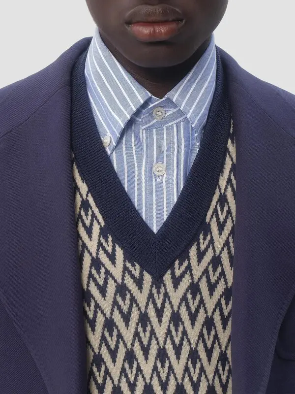 Valentino Garavani Wool Sweater With Toute La V Jacquard Pattern