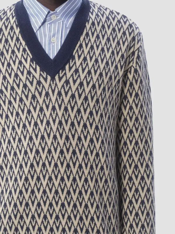 Valentino Garavani Wool Sweater With Toute La V Jacquard Pattern