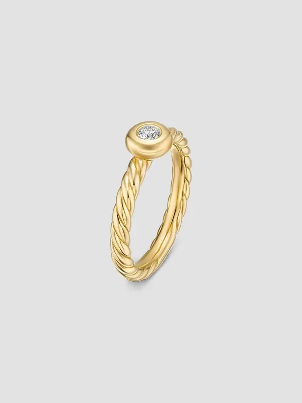 David Yurman Petite Cable Ring In 18k Yellow Gold