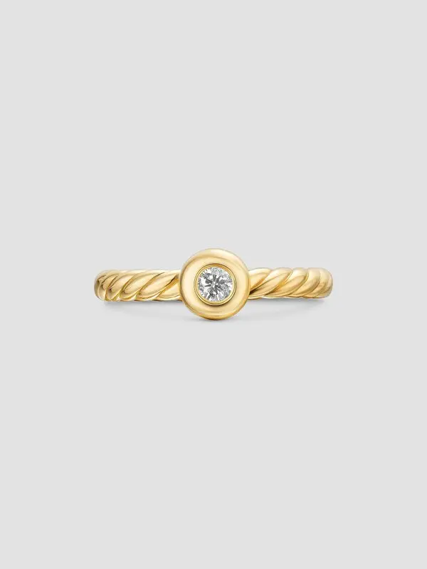 David Yurman Petite Cable Ring In 18k Yellow Gold