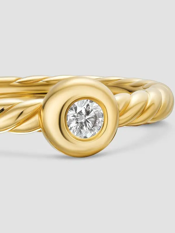 David Yurman Petite Cable Ring In 18k Yellow Gold