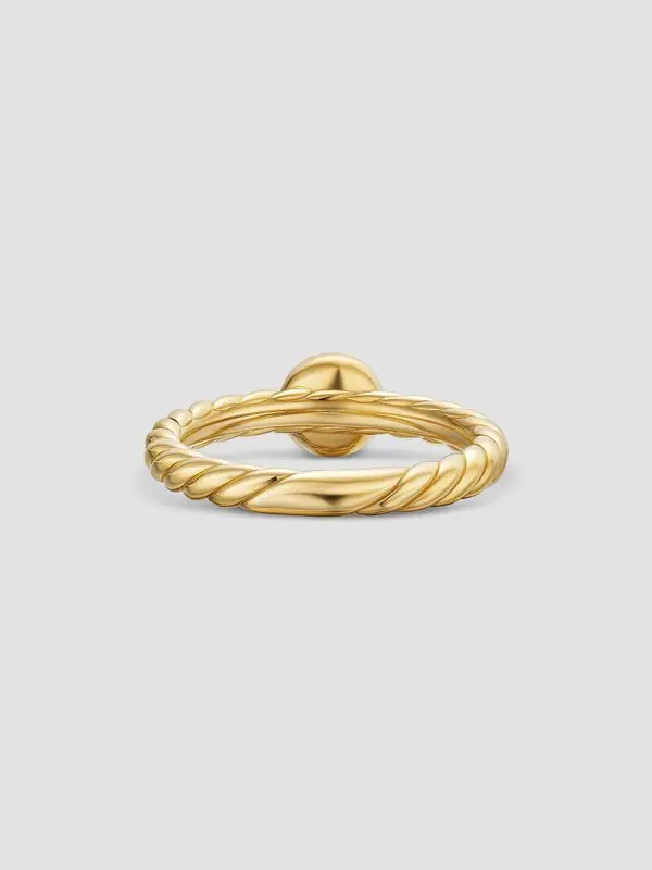 David Yurman Petite Cable Ring In 18k Yellow Gold