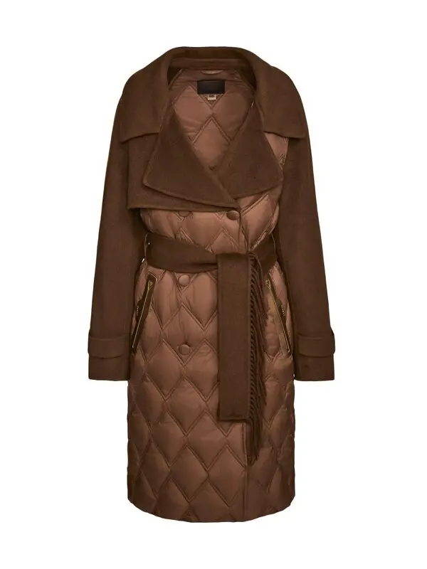 Rudsak Zoe Quilted Double-breasted Trench Coat - Mocha