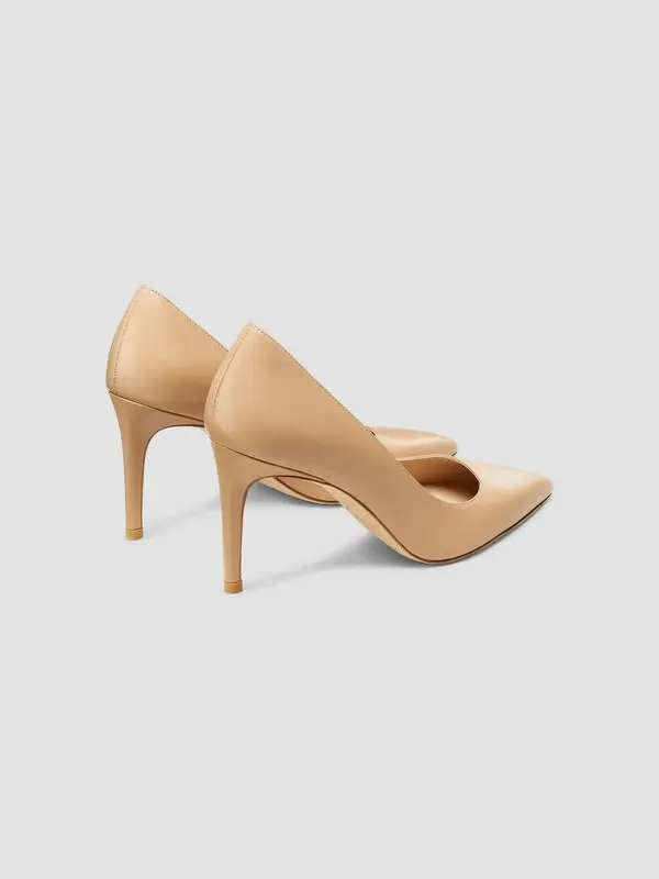 STUART WEITZMAN Power 85mm Leather Pumps - Adobe