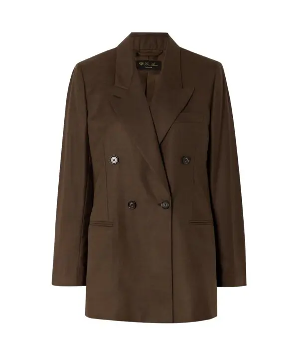 Loro Piana Oversized Double-breasted Virgin Wool Blazer - Brown