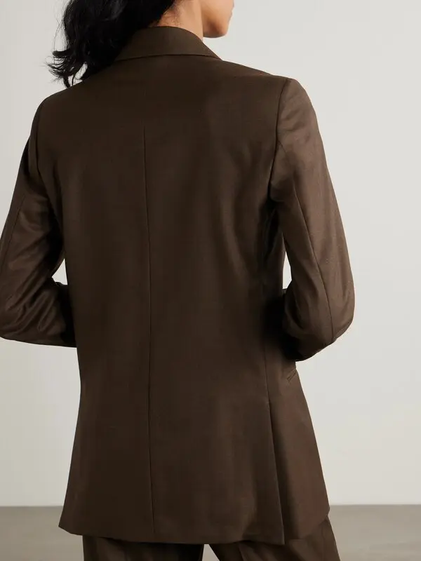 Loro Piana Oversized Double-breasted Virgin Wool Blazer - Brown