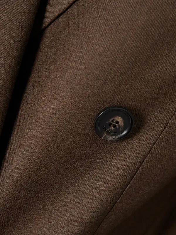 Loro Piana Oversized Double-breasted Virgin Wool Blazer - Brown