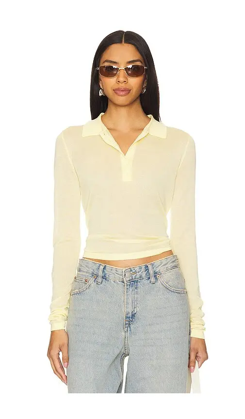 Lioness Black Swan Polo Top - Lemon