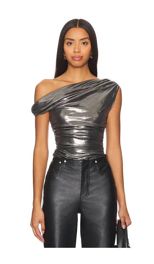 Misha Collection Metallic Jersey Top