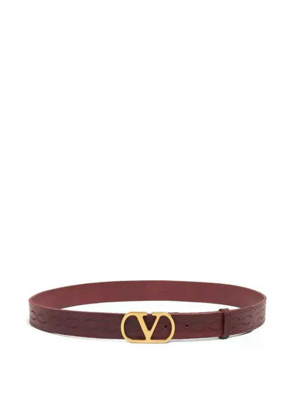 Valentino Garavani Vlogo Signature Leather Belt - Red