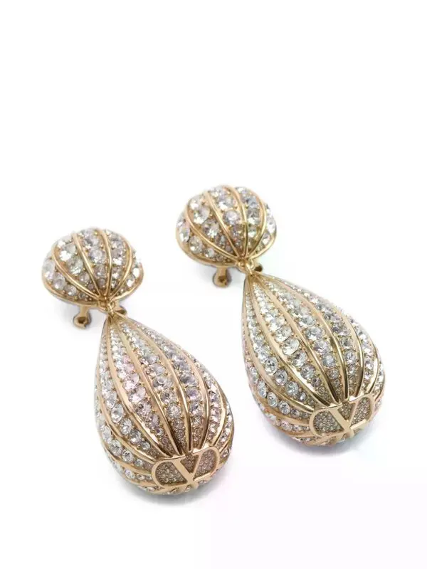 Valentino Garavani Poetique Des Gouttes Metal And Swarovski®-crystal Earrings - Gold
