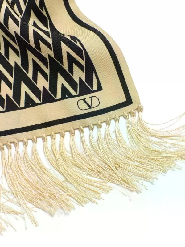 Valentino Garavani Toute La V Silk Scarf - Neutrals