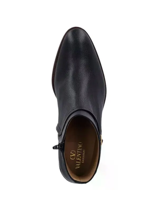 Valentino Garavani Kidskin Ankle Boots With Vlogo Signature - Black