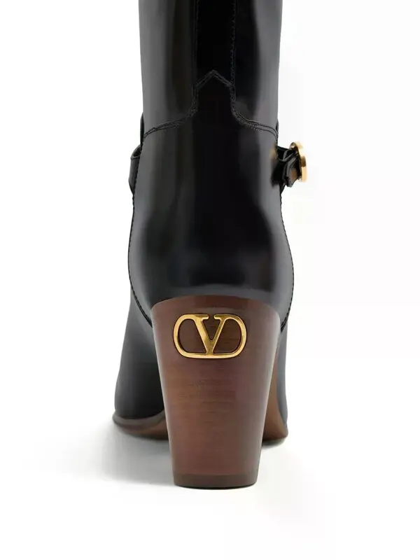 Valentino Garavani 75mm Pattie Leather Boots - Black