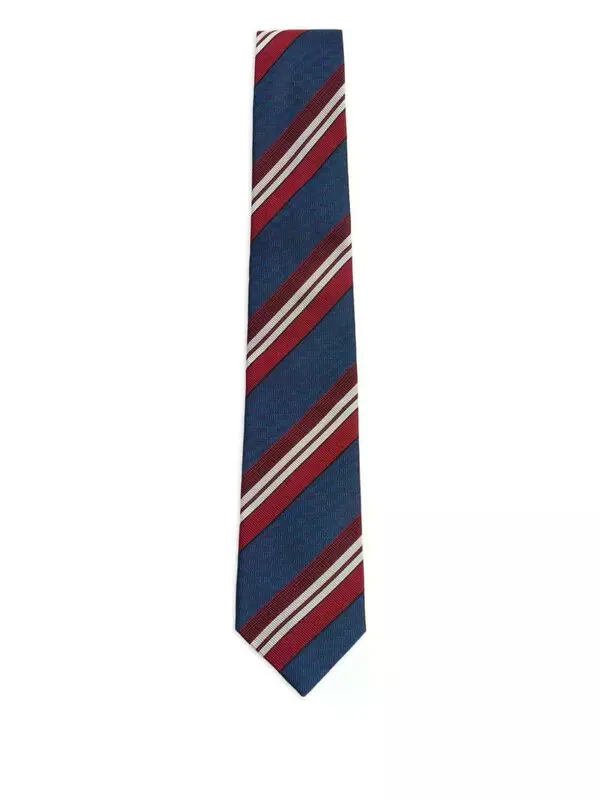 Valentino Garavani Striped Silk Tie - Blue