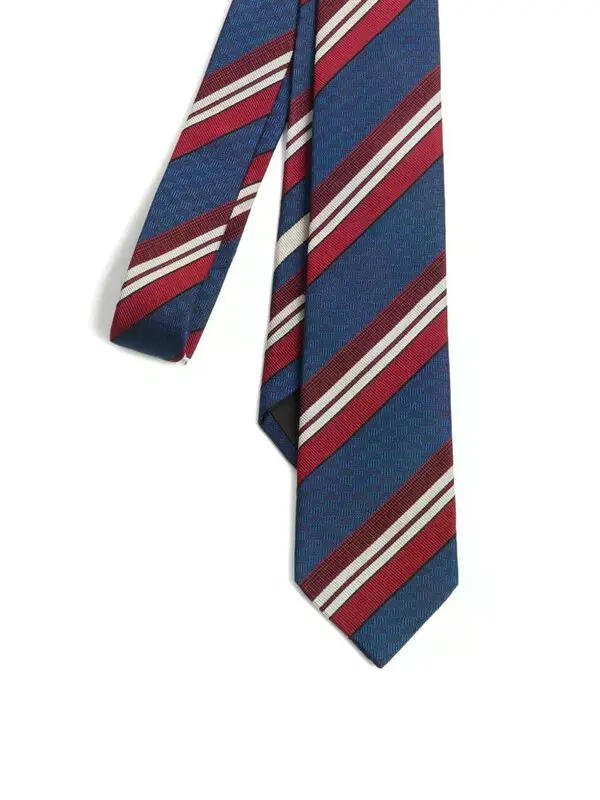 Valentino Garavani Striped Silk Neck Tie - Blue