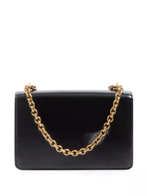 Valentino Garavani Vain Shoulder Bag In Shiny Calfskin - Black